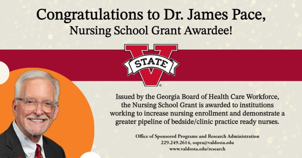 Congratulations to Dr. James Pace, Nursing School Grant Awardee!